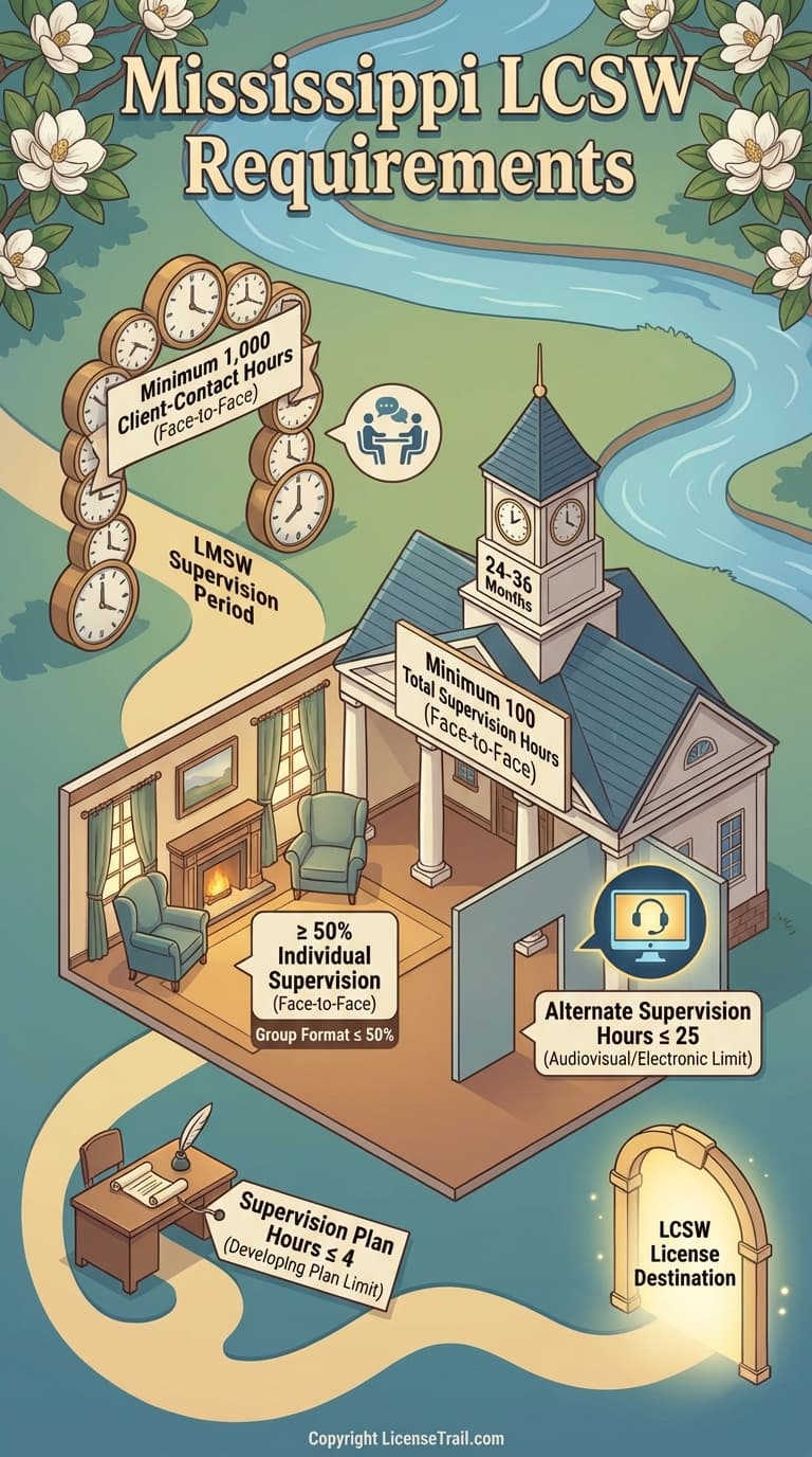 Mississippi LCSW Requirements (2026) | Hours, Exams & Timeline